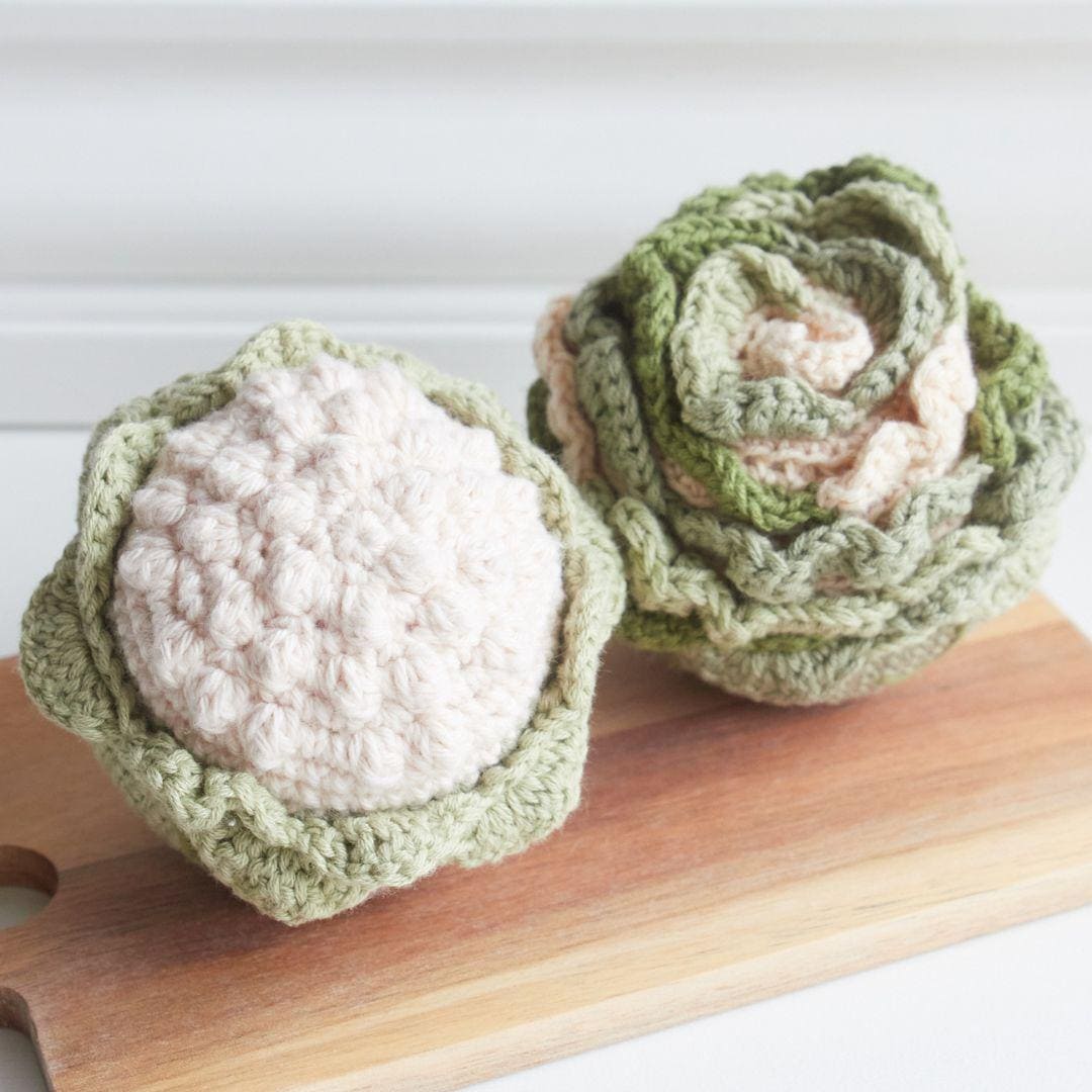 Crochet Lettuce & Cauliflower Pattern (digital Download) - Etsy