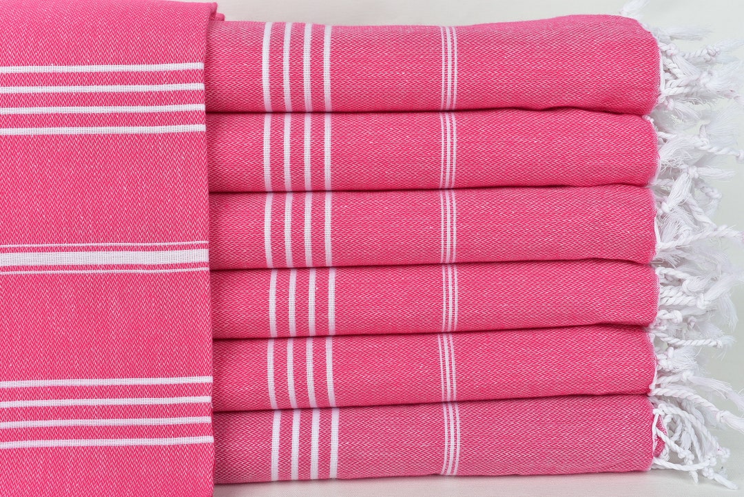 Gift for Coworker Bulk, Bachelorette Favor, Dark Fuchsia Towel, Striped ...
