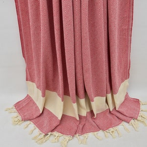 Red Blanket Gift Blanket Turkish Towel Geometrical Blanket Turkish ...