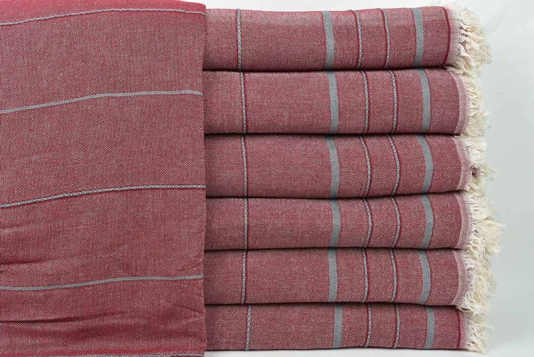 Turkish Throw Blanket, Custom Blanket, Burgundy Throw, Striped Throw ...