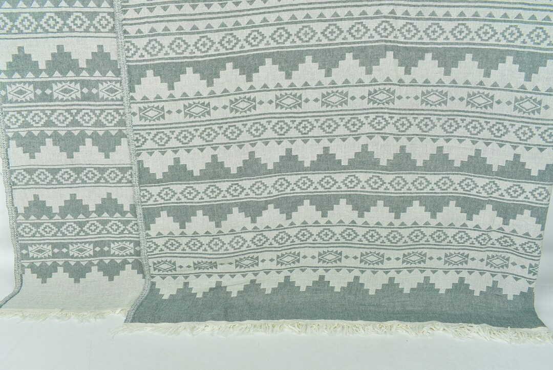 Sofa Blanket, Turkish Bedspread, Dark Green Blanket, Kilim Blanket ...