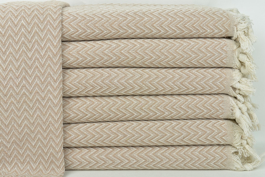 Bedcover, Turkish Throw Blanket, Beige Blanket, Chevron Blanket, 63x75 ...