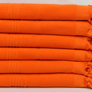 Personalized Beach Towel, Custom Towel, Orange Towel, Striped Towel ...