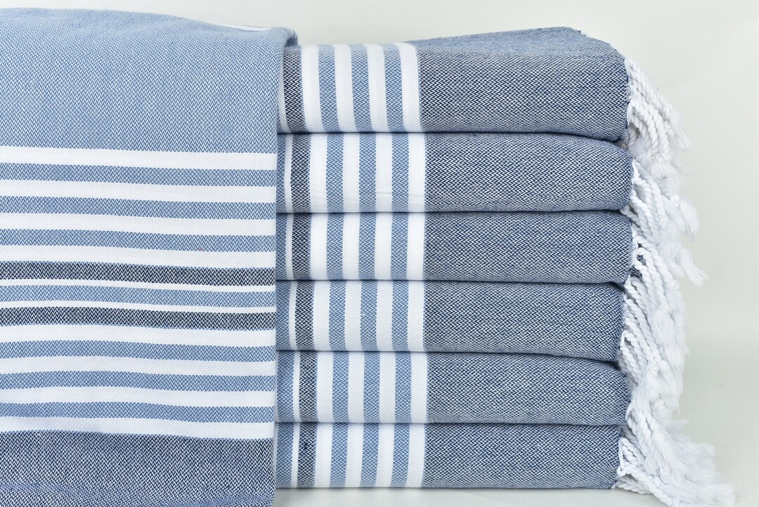 Monogram Beach Towel, Custom Towel, Blue-navy Blue Towel, Striped Towel ...