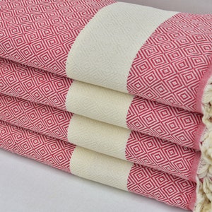Red Blanket Gift Blanket Turkish Towel Geometrical Blanket Turkish ...