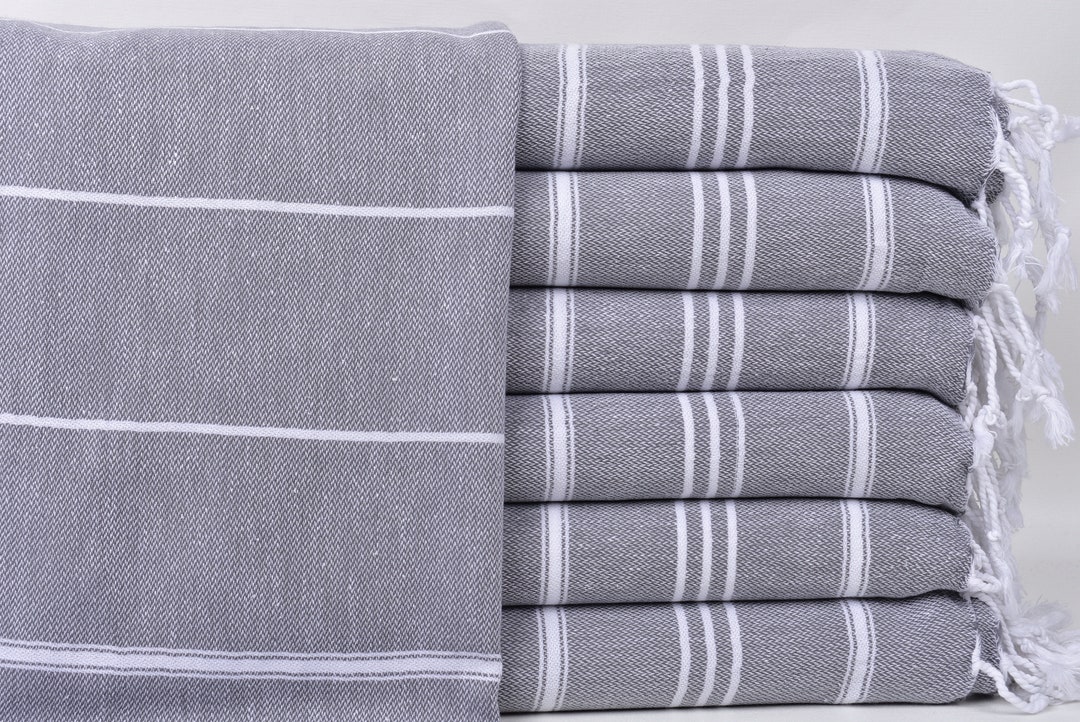 Dish Towel, Wedding Gift Towels, Gray Washcloth, Striped Washcloth ...