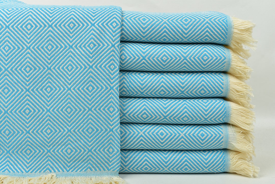 Customized Hand Towel, Wedding Gift Towels, Turquoise Towel, Diamond ...