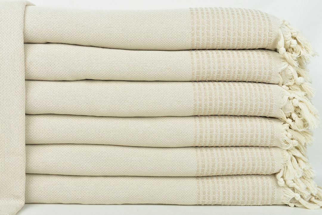 Wedding Gift Blankets, Custom Blanket, Light Beige Throw, Striped Throw ...