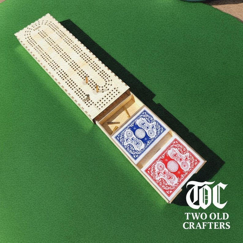 Laser Cut Cribbage Board: Minimalist Design, Card Storage (digital File ...