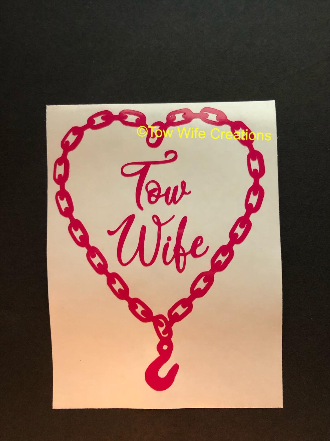 Tow Wife Decal Towing Wife Tow Truck Wife Towing Life Tow - Etsy