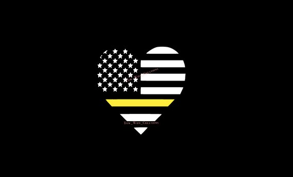 Thin Yellow Line Heart Decal Tow Wife Decal Dispatcher Love | Etsy