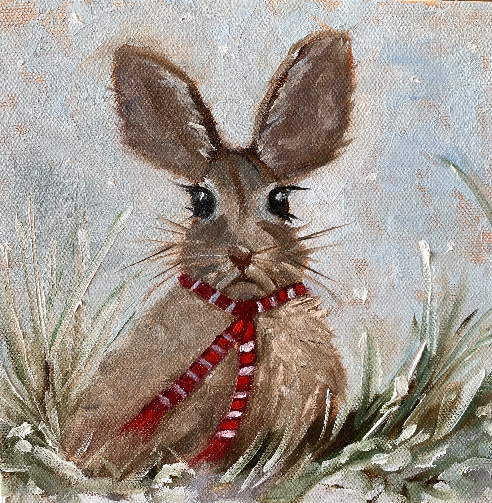 Christmas Bunny, Winter Rabbit, Rabbit, Bunny Art, Gayle Lambeth ...
