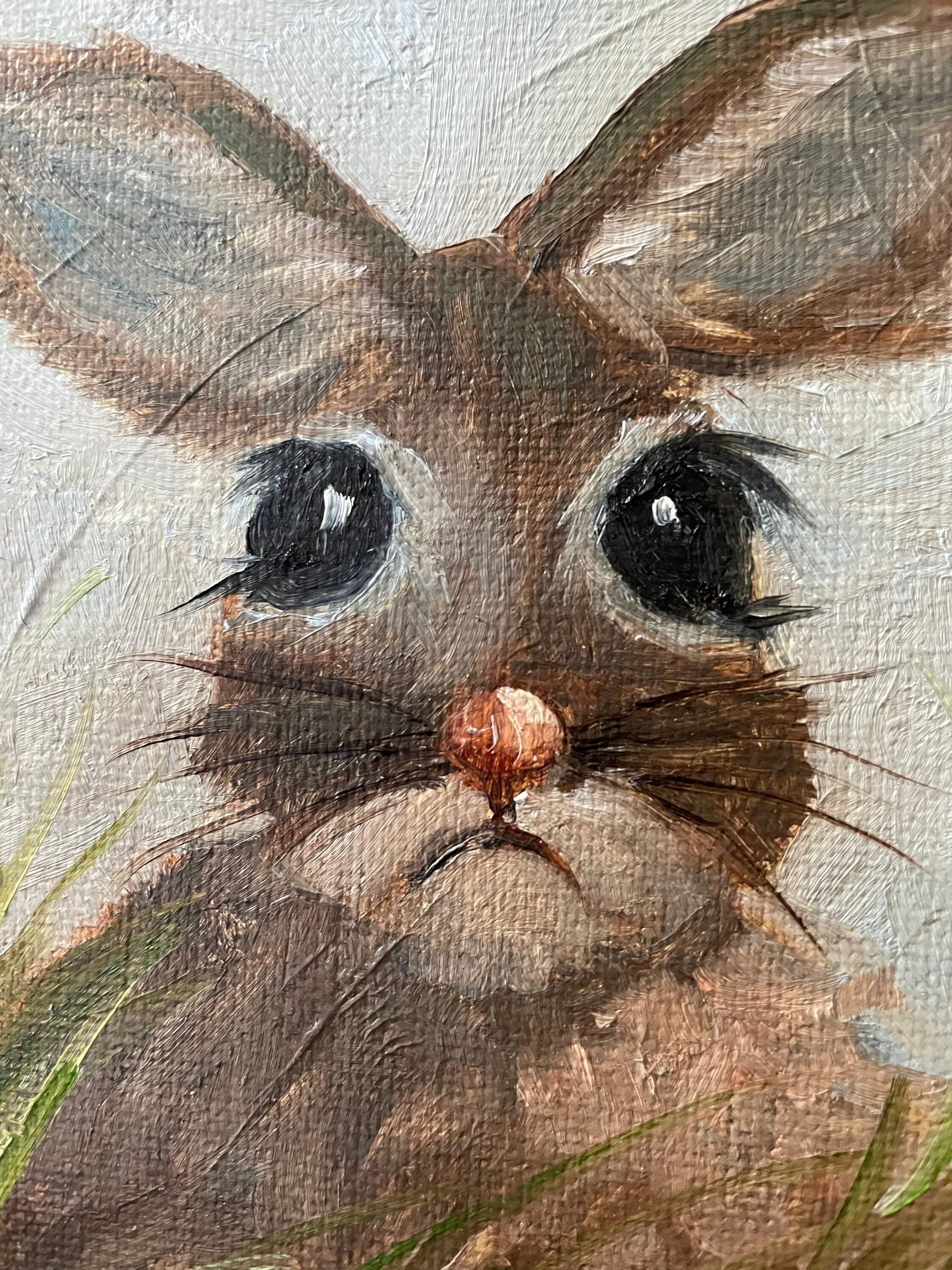 Bunny, Spring Art, Small Art, 6x6 Art, Gayle Lambeth, Oil Painting ...