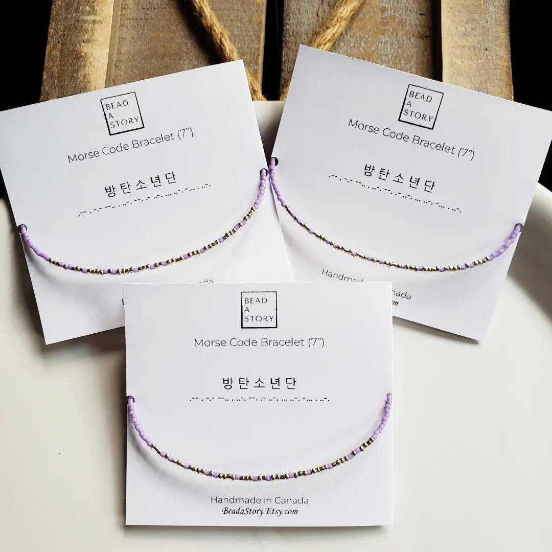 Morse Code Bracelet Custom Beaded Silver Bracelet - Etsy Canada