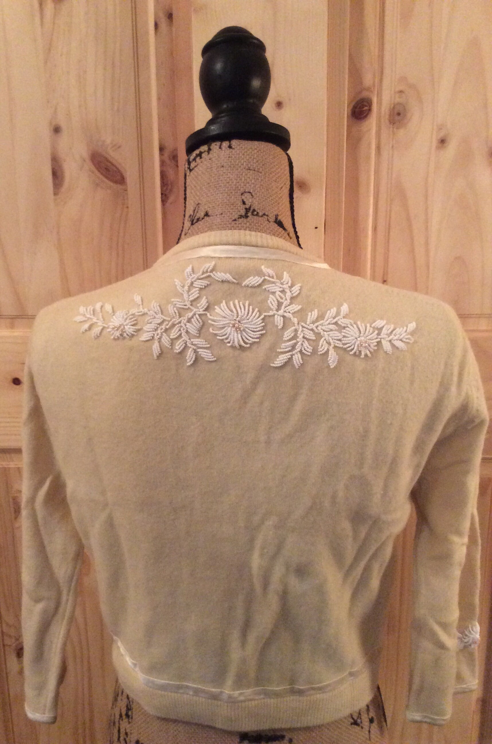 Vintage Cashmere & Angora Beaded Cardigan - Etsy