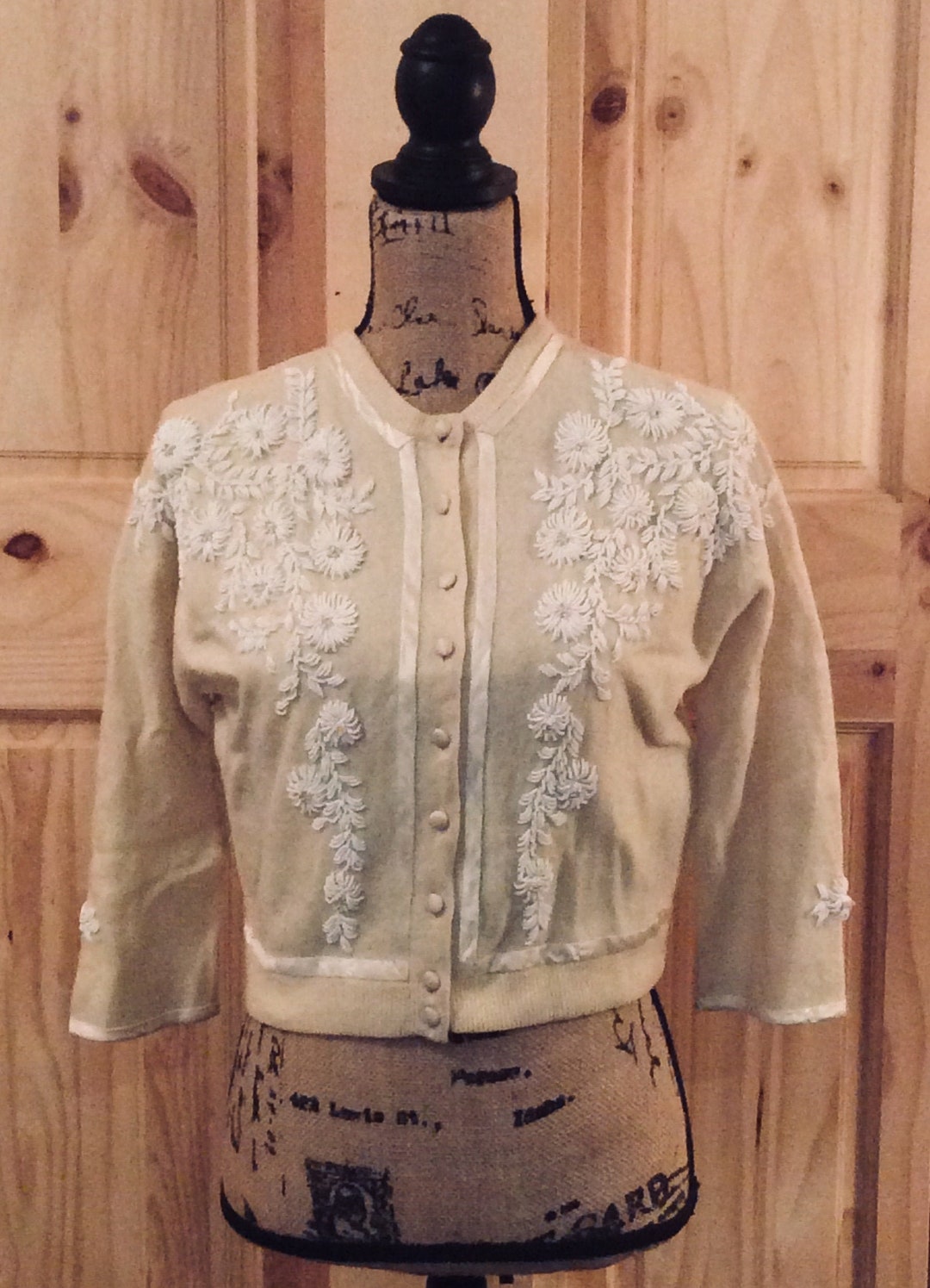 Vintage Cashmere & Angora Beaded Cardigan - Etsy