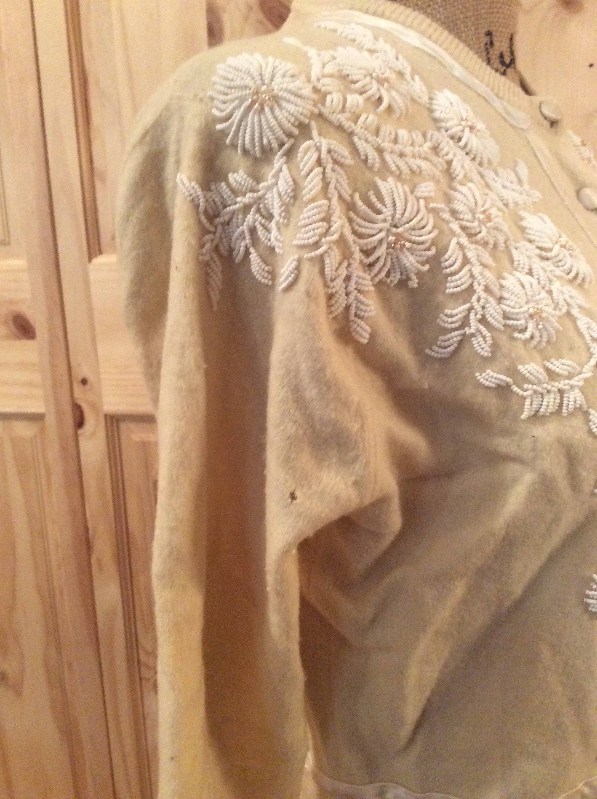 Vintage Cashmere & Angora Beaded Cardigan - Etsy