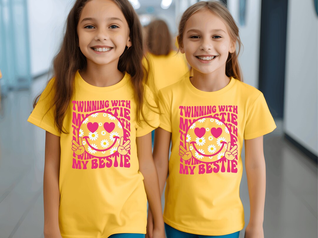 Twinning With My Bestie PNG for Sublimation, Twin Day PNG for Spirit Week T-shirts, Matching ...