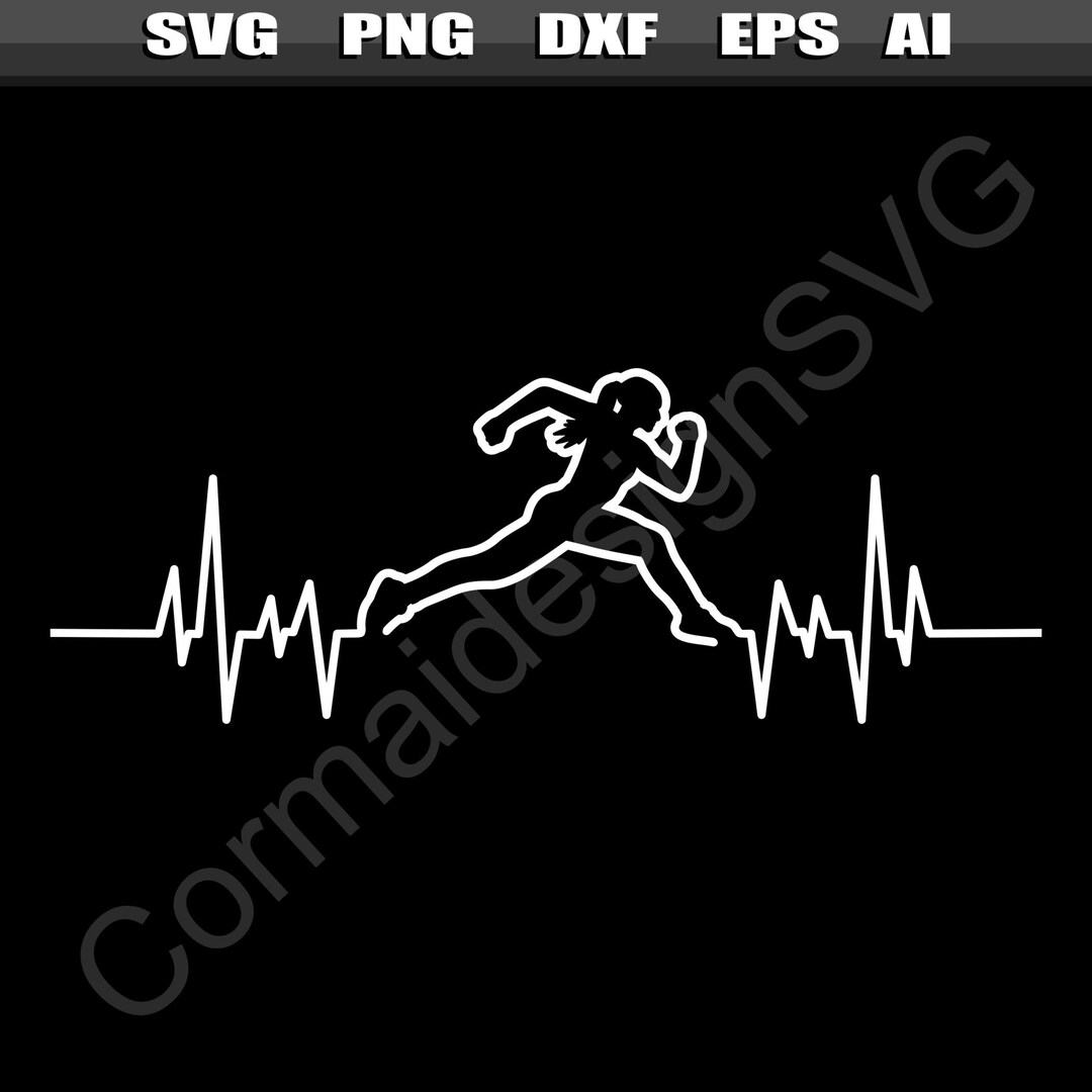 Heartbeat Track and Field Svg, Love Track & Field Svg, Running Svg File ...
