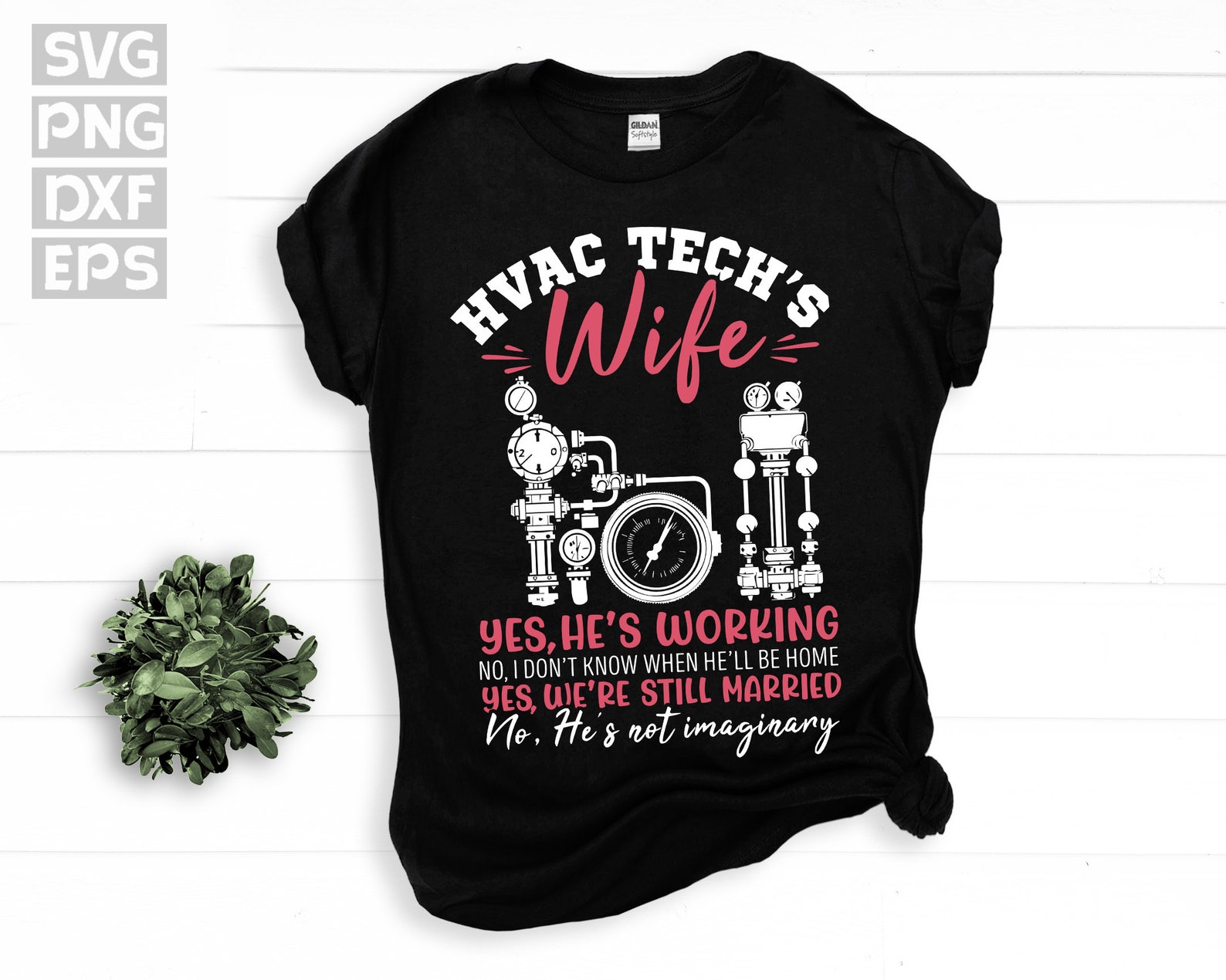 SVG, Png, Dxf, Eps - Funny HVAC Tech's Wife, Wife of an HVAC Technician ...