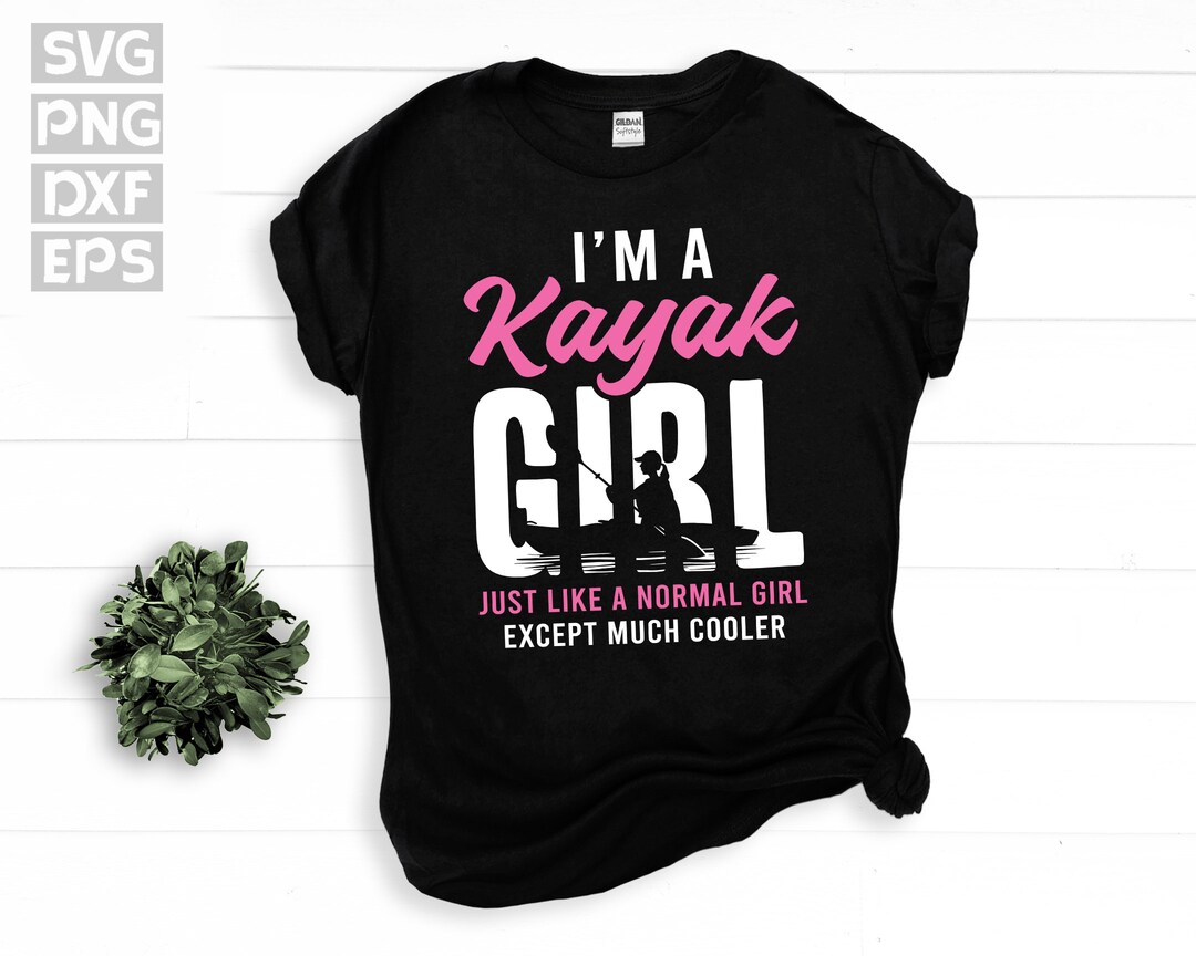 SVG, Png, Dxf, Eps - Cute Kayak Girl Design Art, Female Kayaker, Kayak ...
