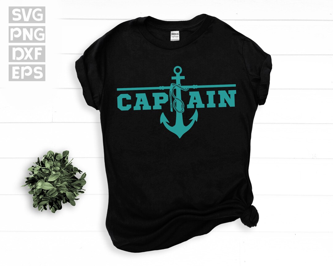 SVG, Png, Dxf, Eps - Minimal Boat Captain Graphic, Boat Helm & Anchor ...