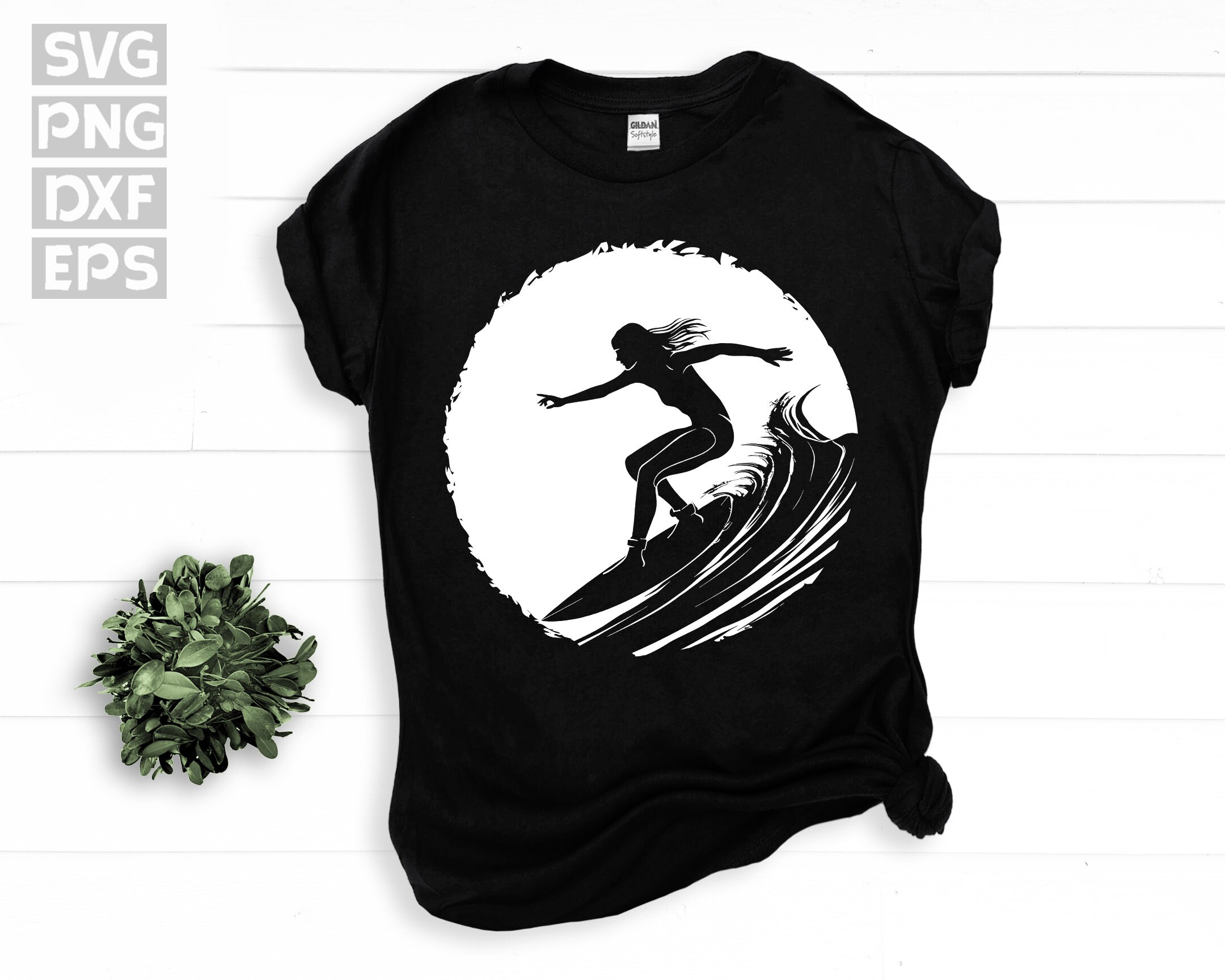 SVG, Png, Dxf, Eps Surfer Girl Wave Ocean Graphic Art, Surfing Woman ...