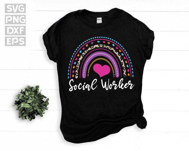 SVG, Png, Dxf, Eps - Social Worker Rainbow Heart, Cute Back to School ...