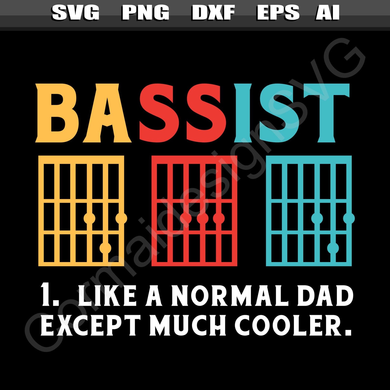 Guitar Chords Dad Svg Bassist Dad Svg Bass Player Dad Svg - Etsy