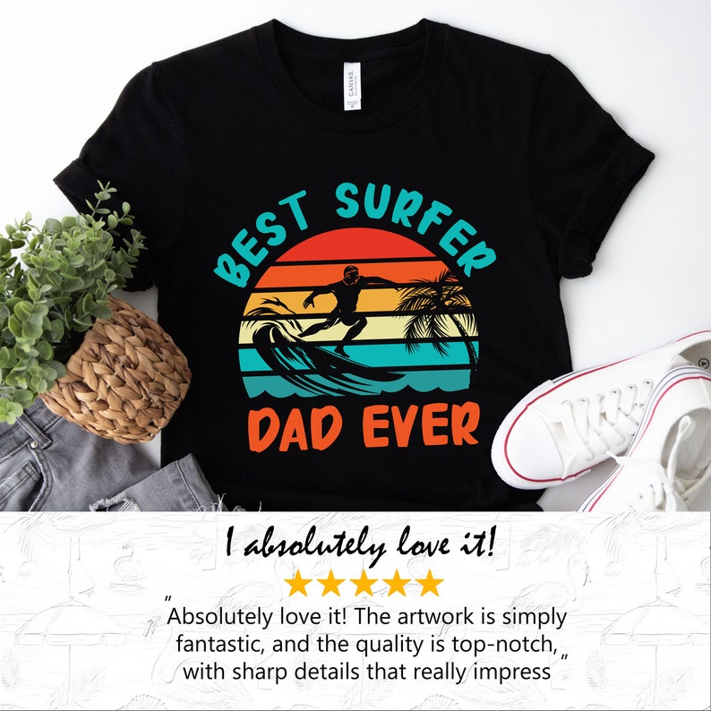 SVG, Png, Dxf, Eps RETRO Best Surfer Dad Ever, Surfing Lover Dad ...