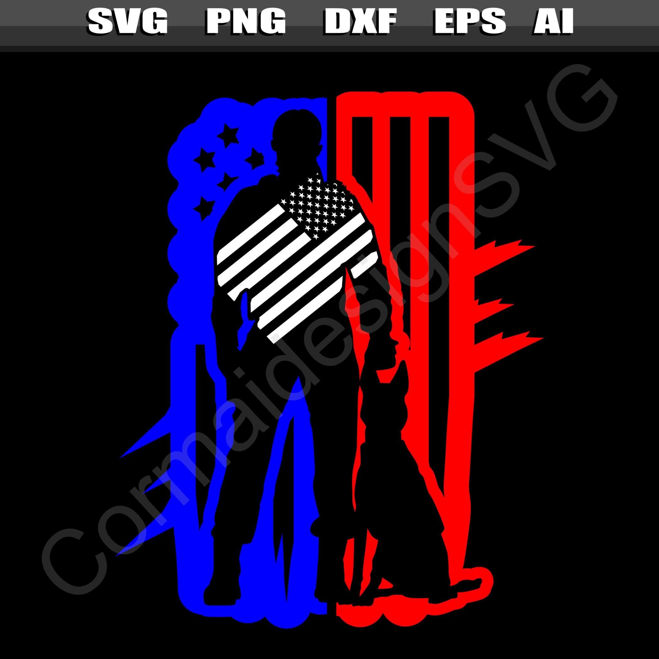American Flag K-9 Handler Svg, K9 Unit Svg, K-9 Unit Svg, K9 Handler ...
