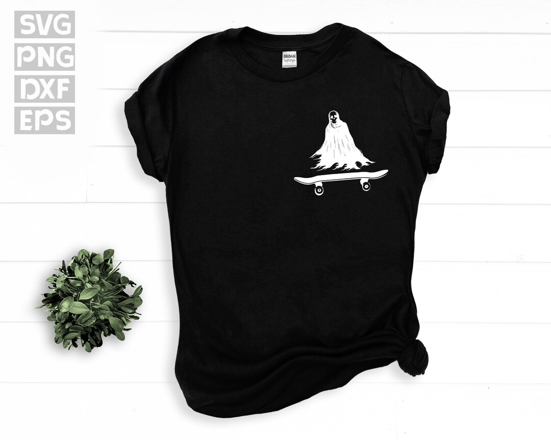 SVG, Png, Dxf, Eps - Creepy Ghost Skateboarding, Ghost Skateboarder ...