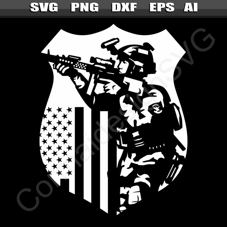 American Flag Police Badge Svg Army Soldier Svgs Cop Svg Etsy