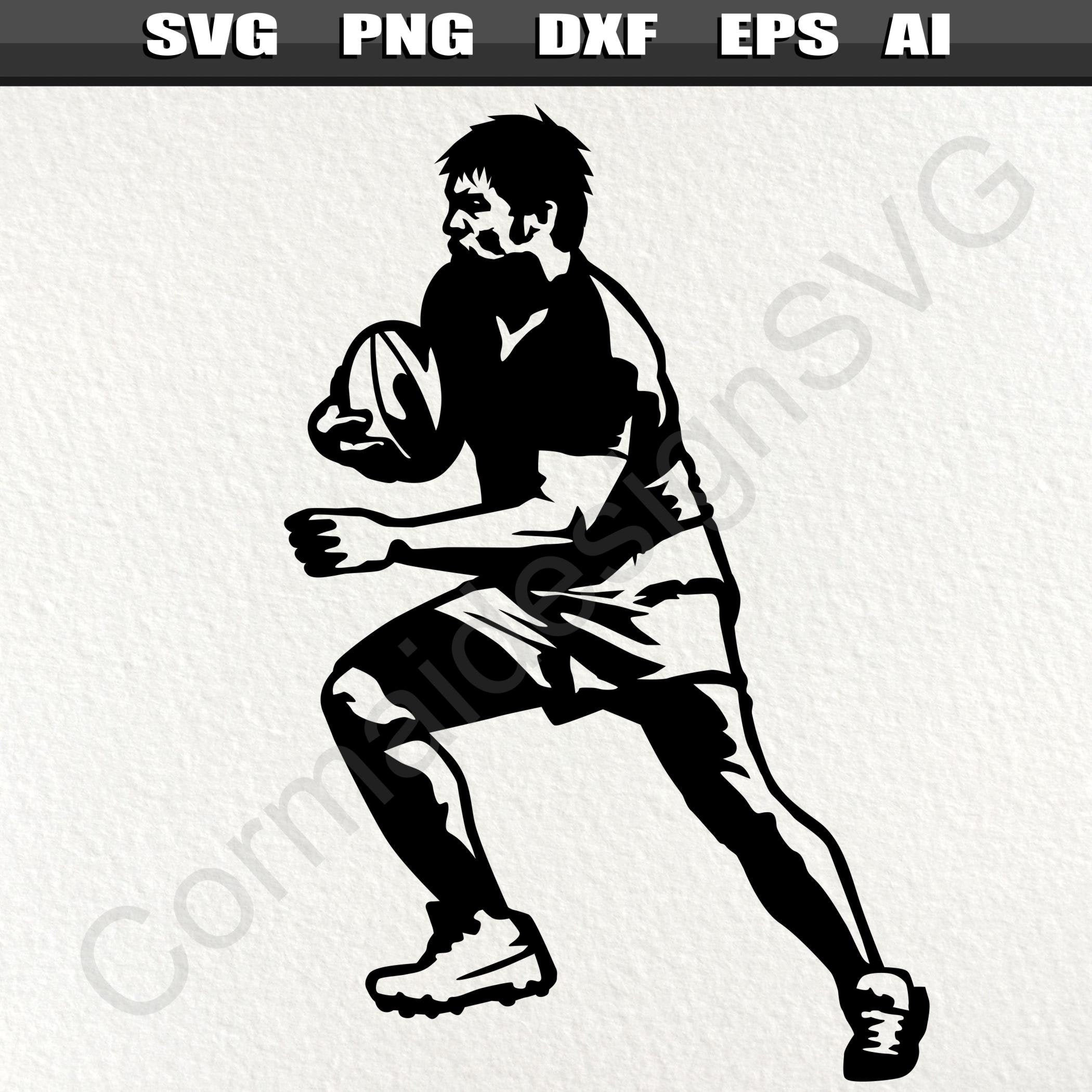 Rugby Silhouette Svg, Male Rugby Player Silhouette, Rugby Team ...