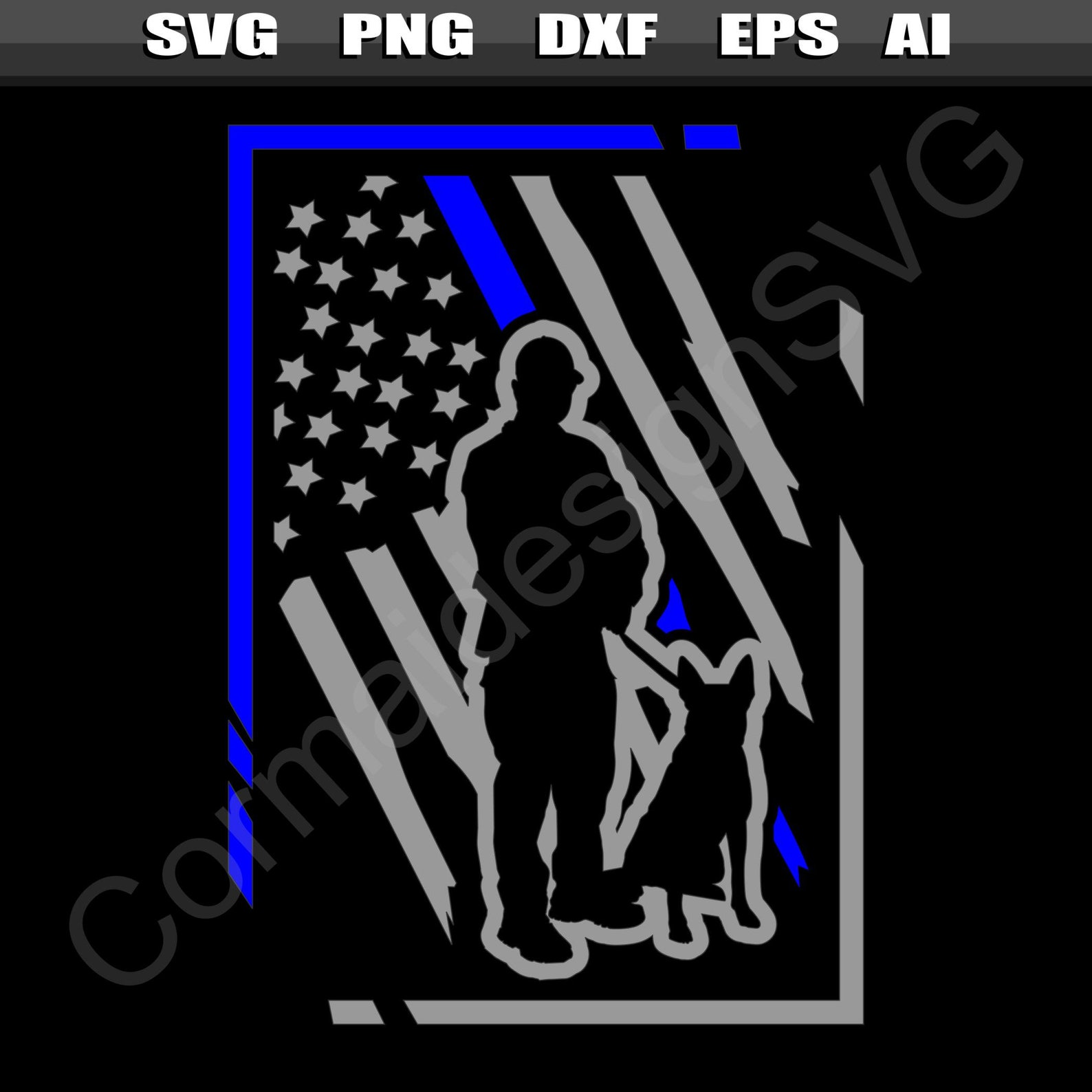 K9 Thin Blue Line Svg, K9 Unit Svg, K9 Officer Svg, K-9 Svg, K-9 Dog ...