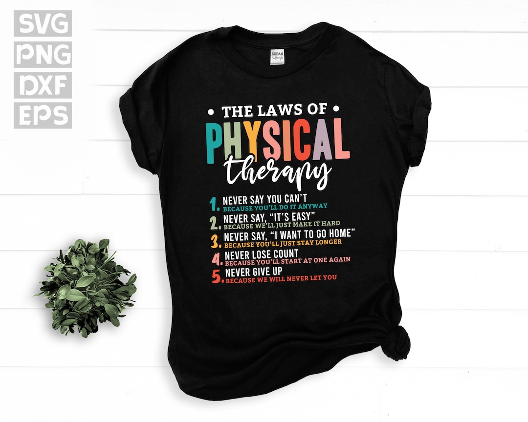 SVG, Png, Dxf, Eps - the Laws of Physical Therapy, Retro Typography ...
