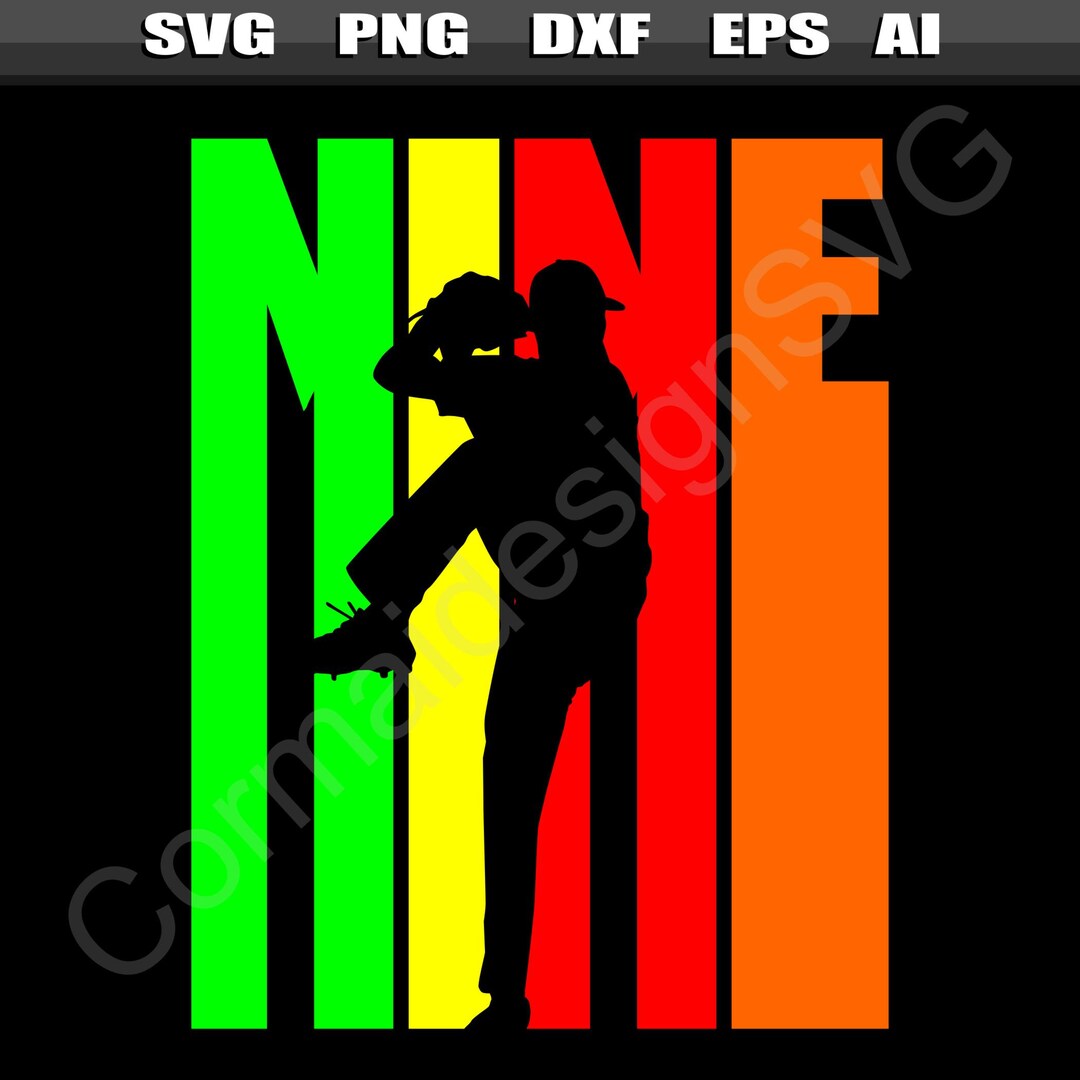 Baseball Pitcher, Nine Year Old Baseball Svg, 9th Birthday Baseball Svg ...