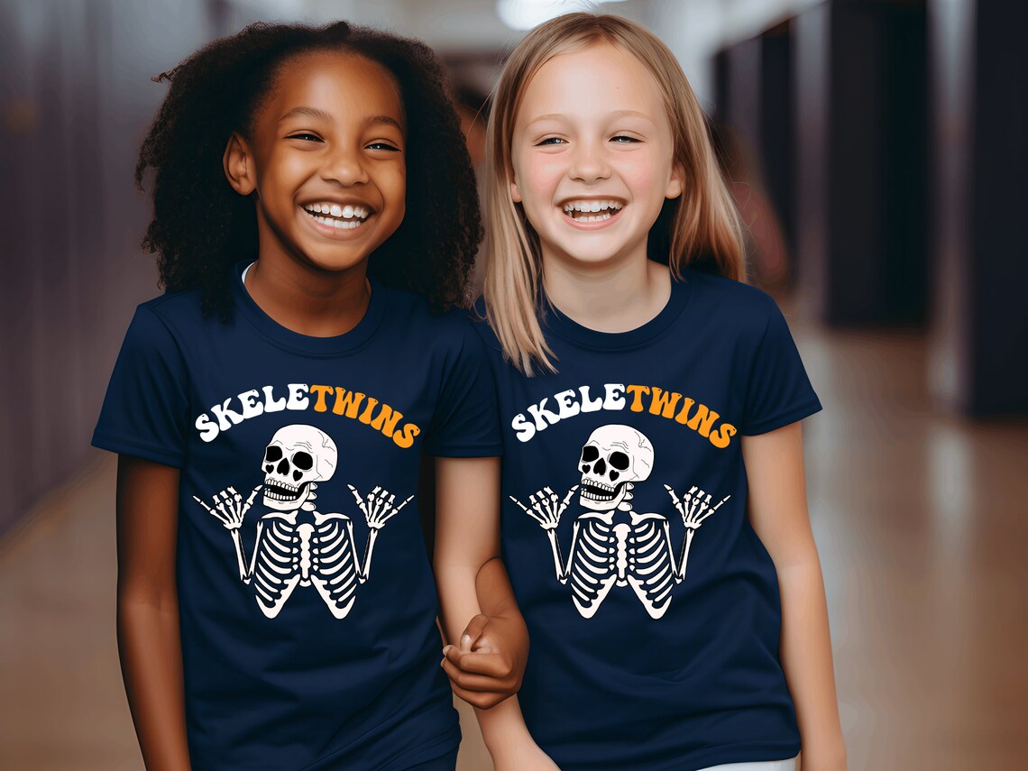 Skeletwins PNG, Halloween Twinning PNG, Skeleton Twins Matching Twin ...
