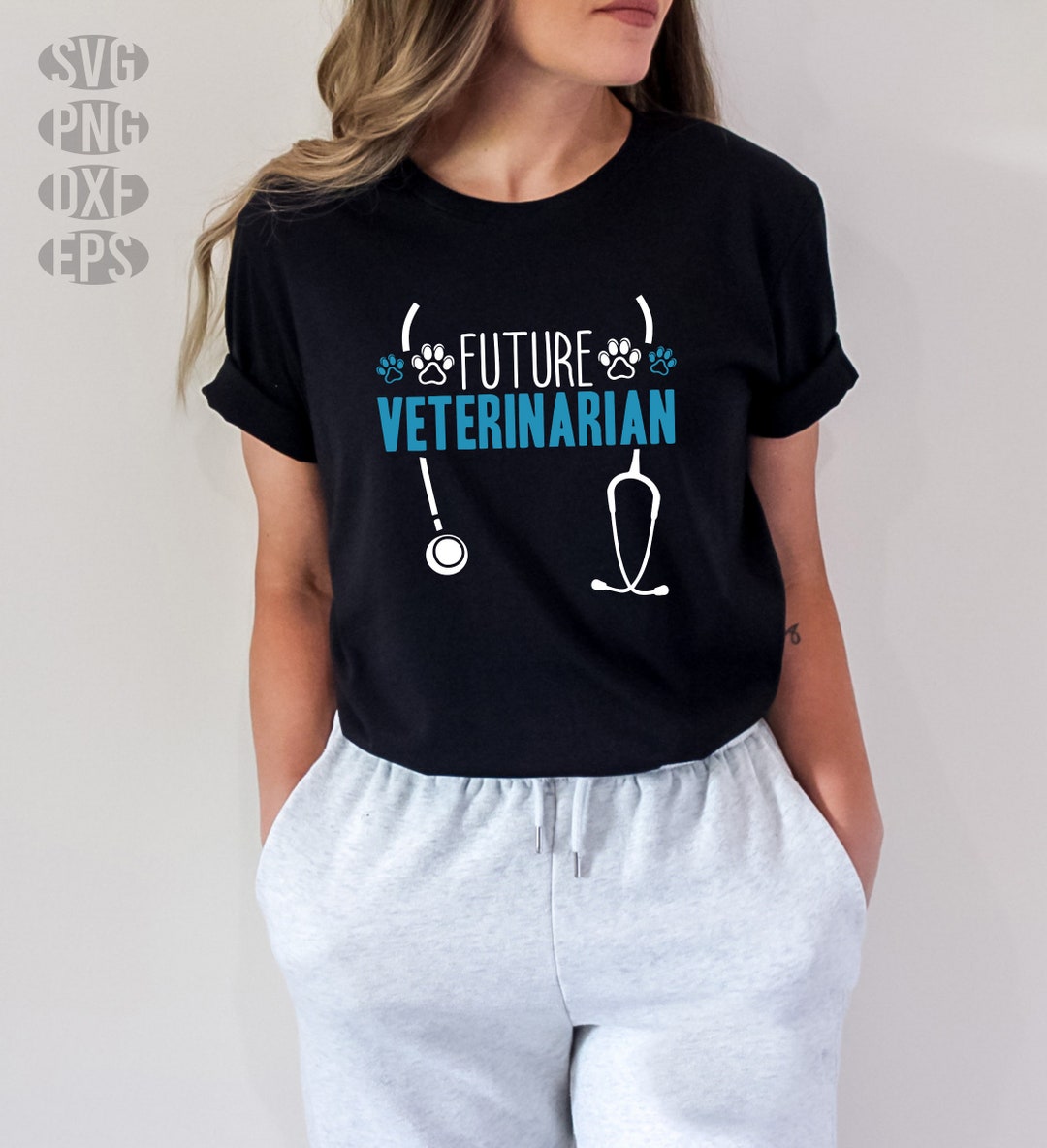 SVG, Png, Dxf, Eps - Future Veterinarian Graphic Art, Dog Paw Prints ...