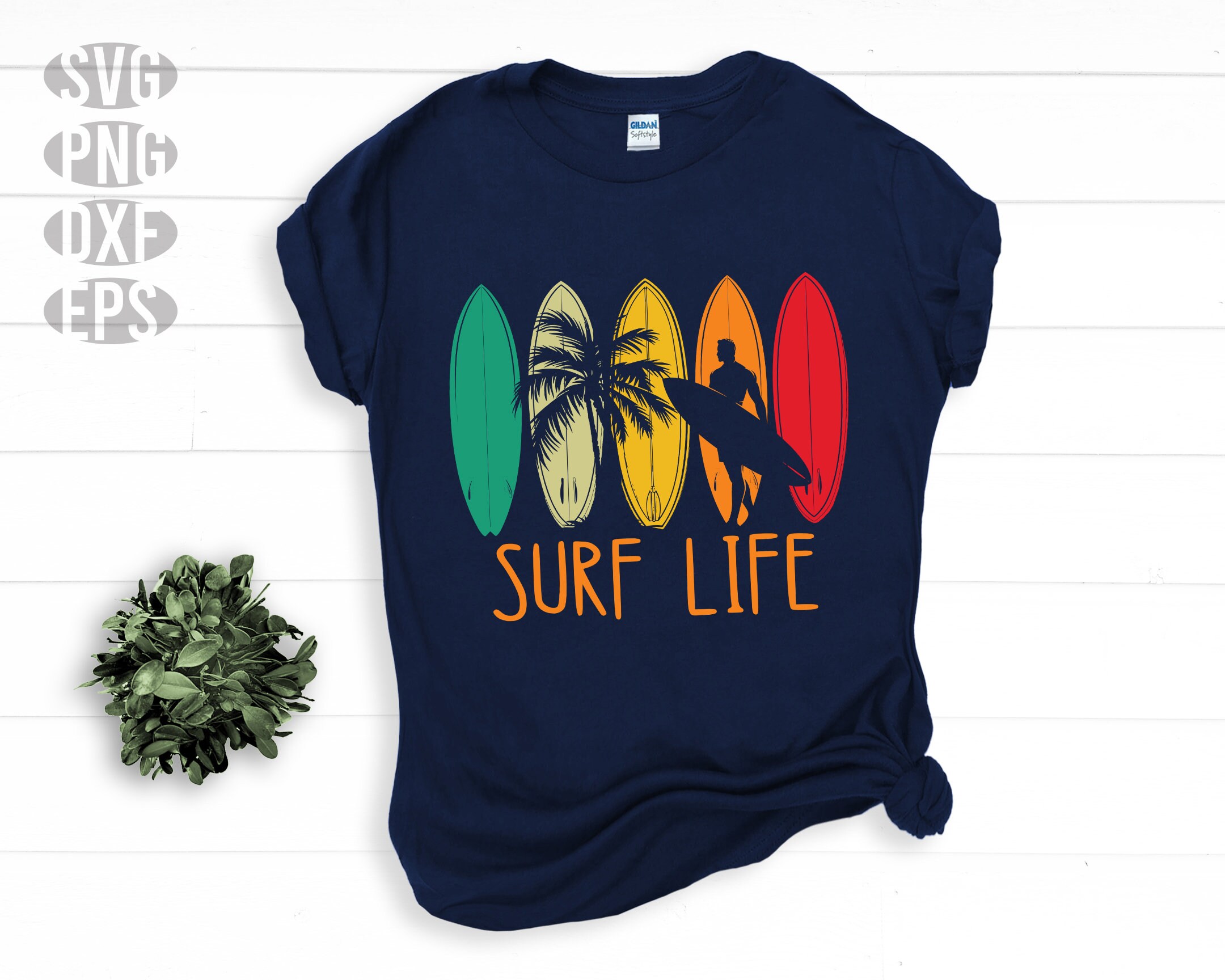 SVG, Png, Dxf, Eps Surf Life Retro Surf Boards Graphic Art, Vintage ...
