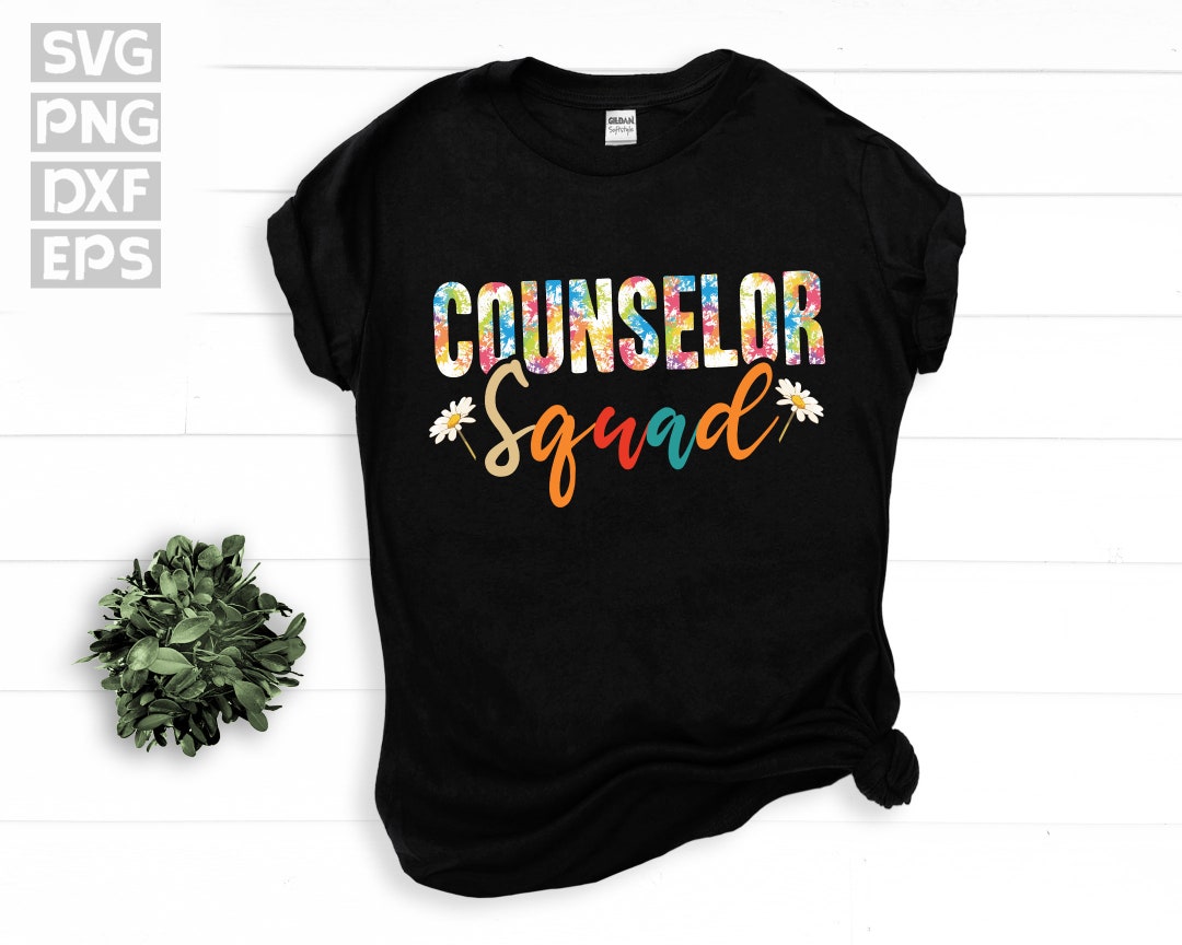 SVG, Png, Dxf, Eps Retro Tie Dye Counselor Squad for School Counselors ...