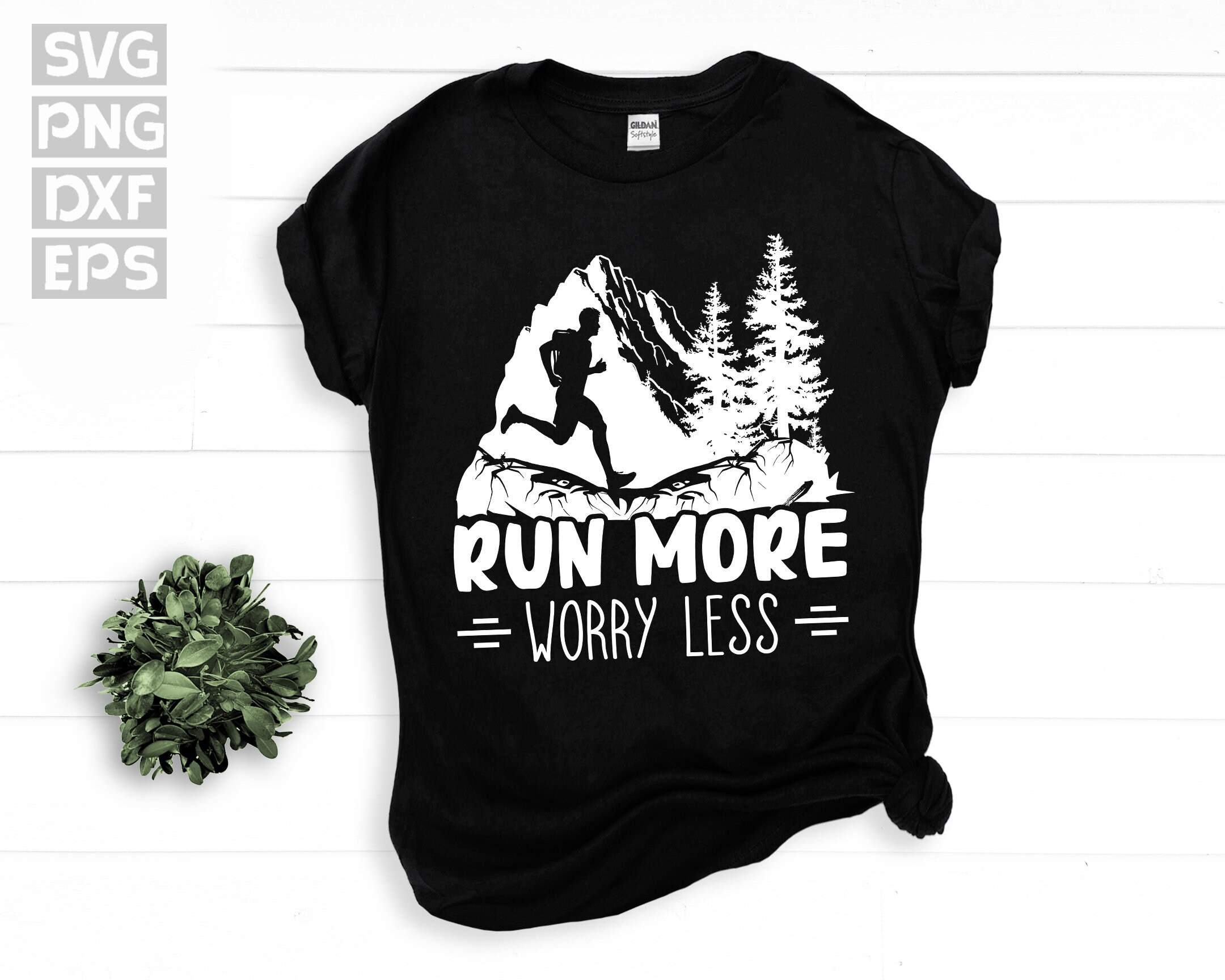 SVG, Png, Dxf, Eps Run More Worry Less Trail Running Quote, Trail ...