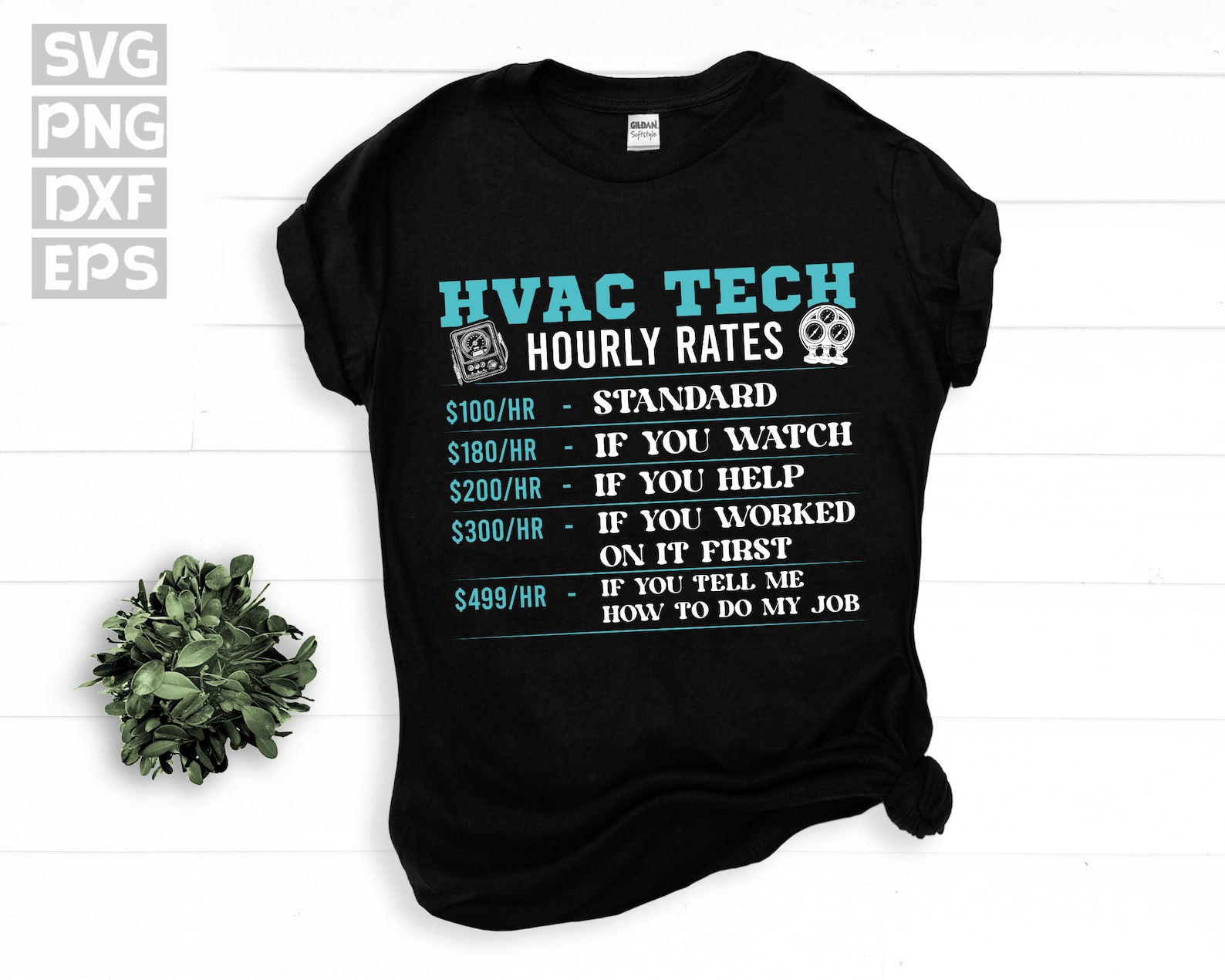 SVG, Png, Dxf, Eps - HVAC Technician Hourly Rate, Funny HVAC Tech Joke ...