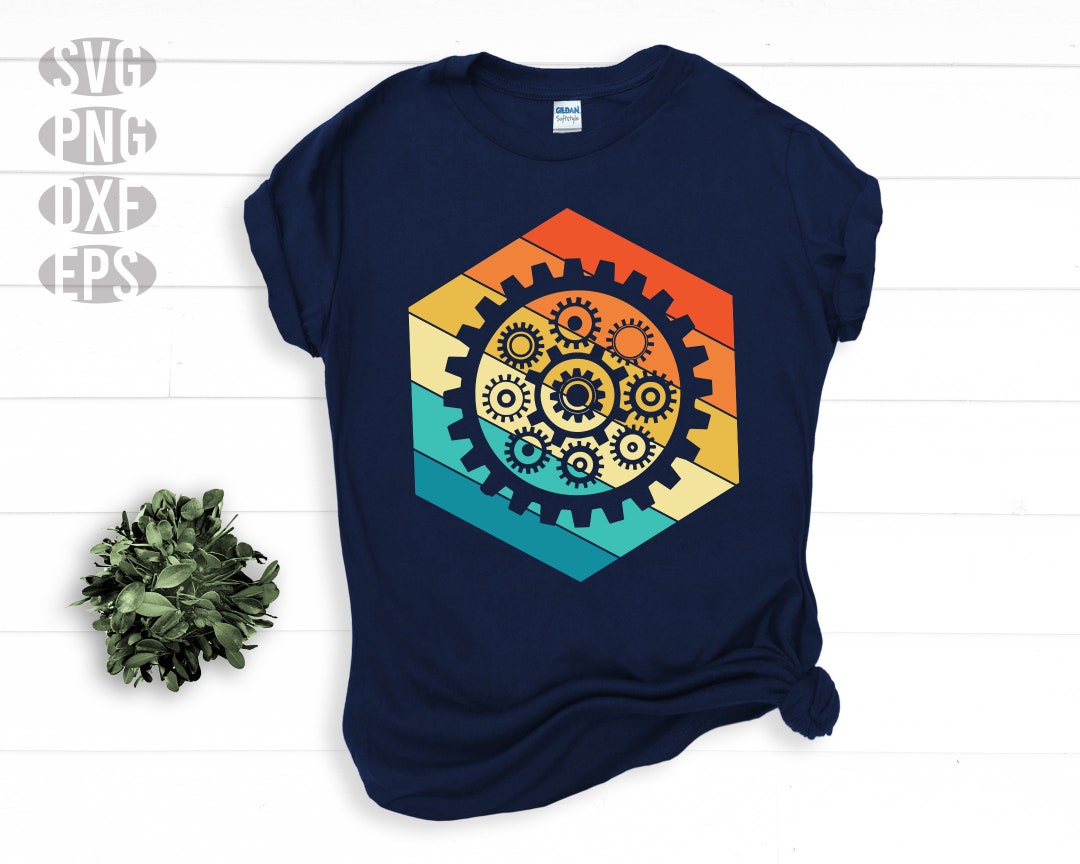SVG, Png, Dxf, Eps - Gear & Cogs ,retro Mechanical Electrical Engineer ...