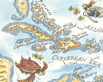 Turks and Caicos Vintage Map 1782 Lucayan Archipelago Old Atlas Poster ...