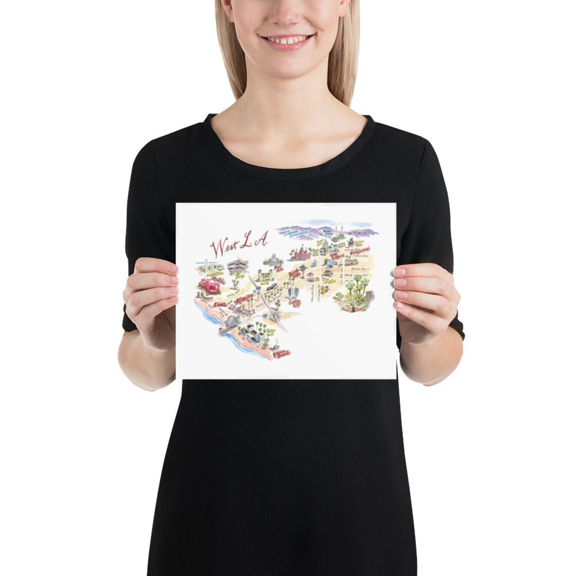 West Los Angeles Map Print, West L.A., Giclée Print, Hollywood - Etsy