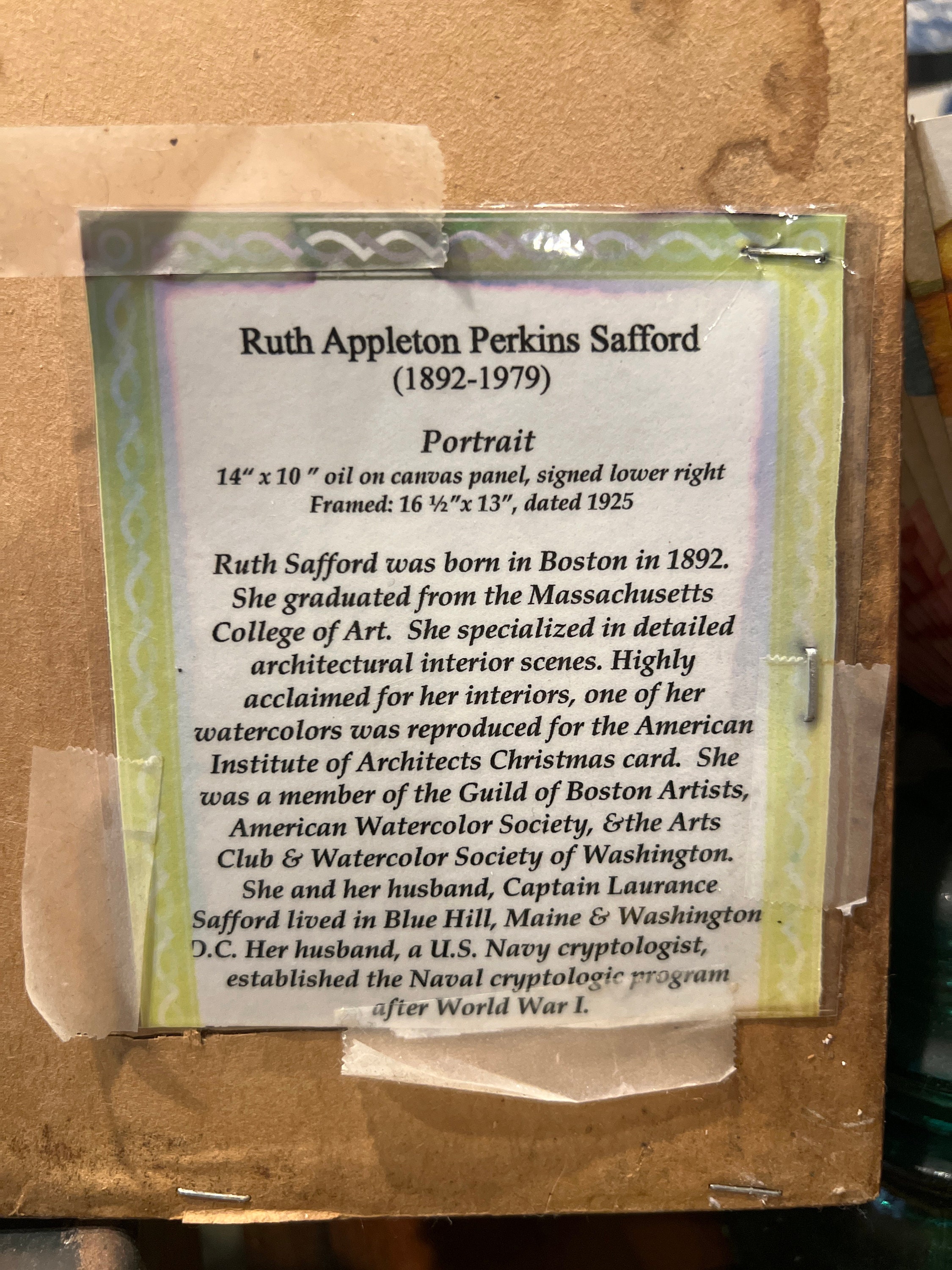 Ruth Appleton Safford Portrait Oil on Canvas Signed - Etsy