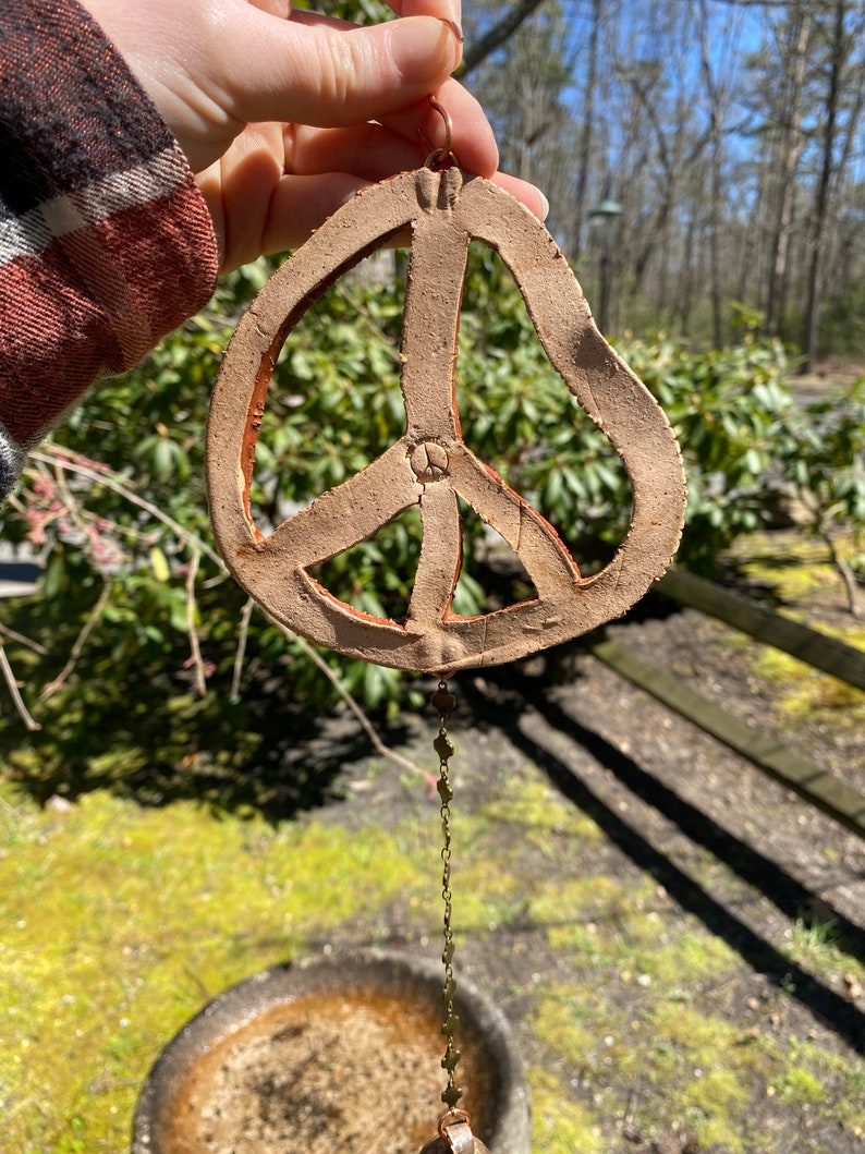 Wavy Peace Sign Wind Chime - Etsy