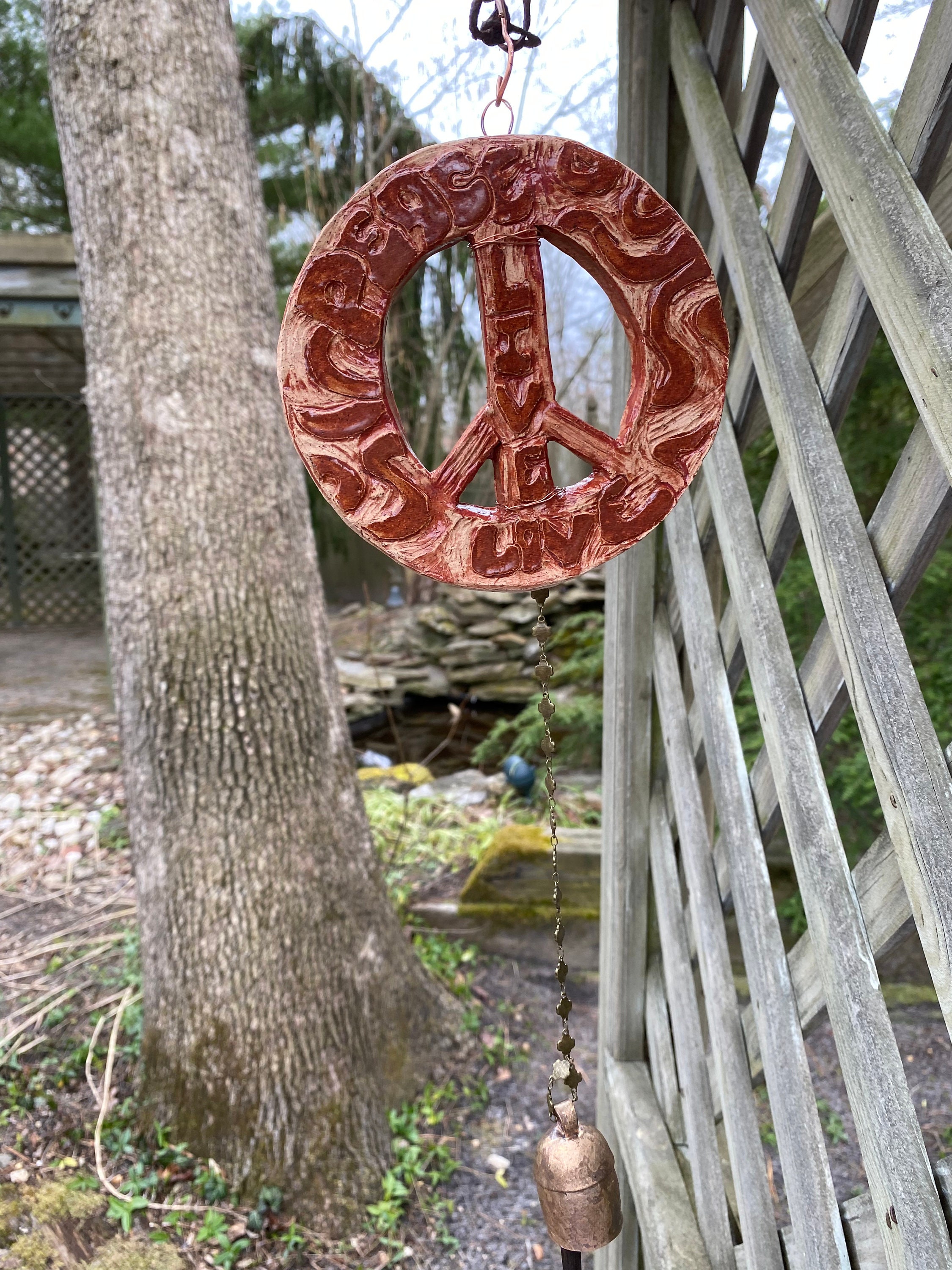 Peace Sign Wind Chime - Etsy
