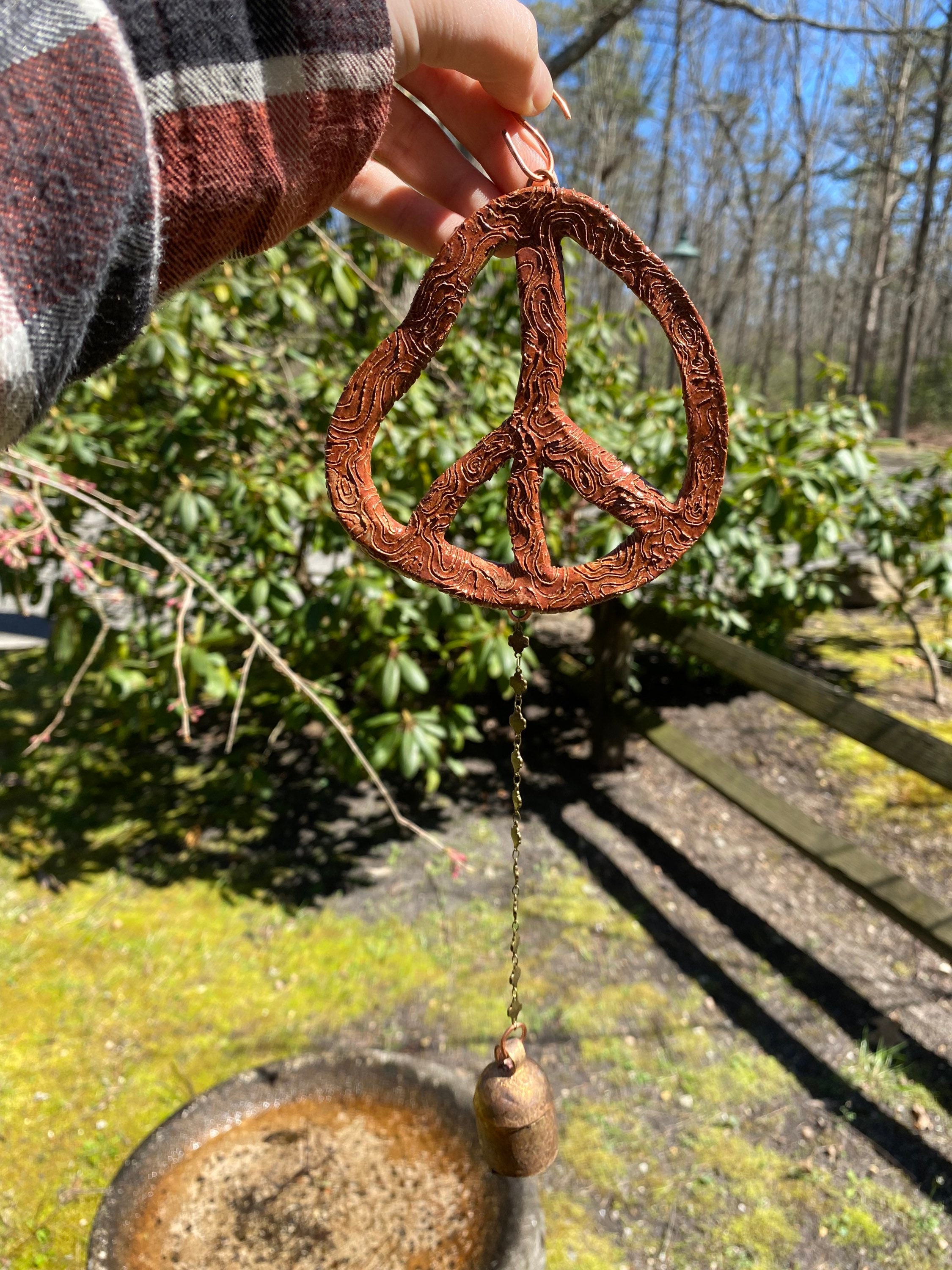 Wavy Peace Sign Wind Chime - Etsy